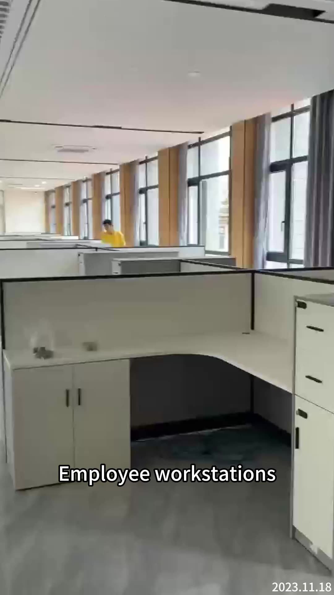 Modern Office Cubicle Manager And Staff Sets Aluminum L Shape Cubicle ...