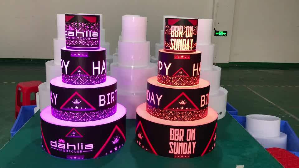 Led Rechargeable Customized Birthday Cake For Night Club Bar - Buy Led ...