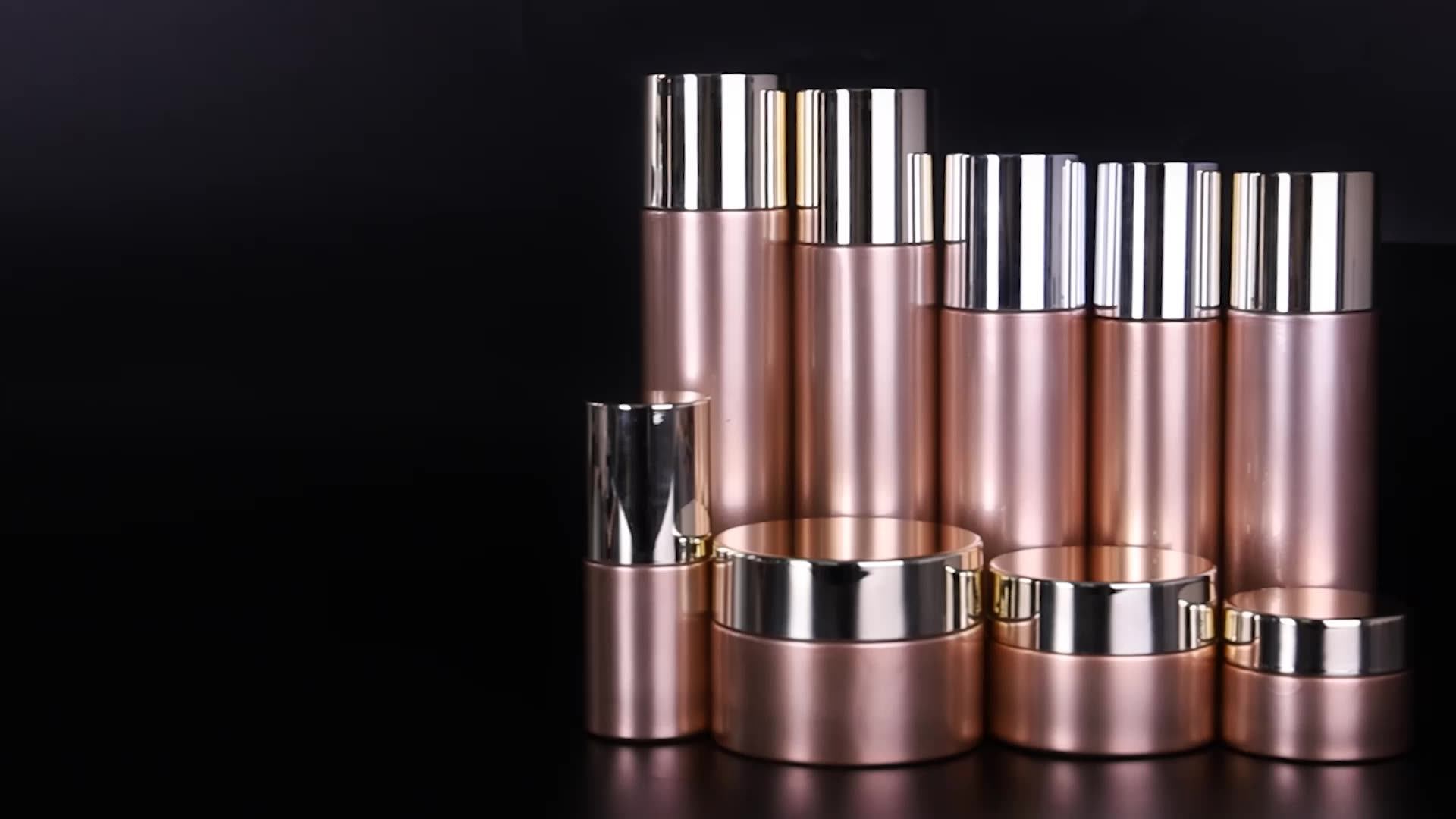 Luxury Skincare Packaging Rose Gold Cosmetic Bottle Set Skin Care ...
