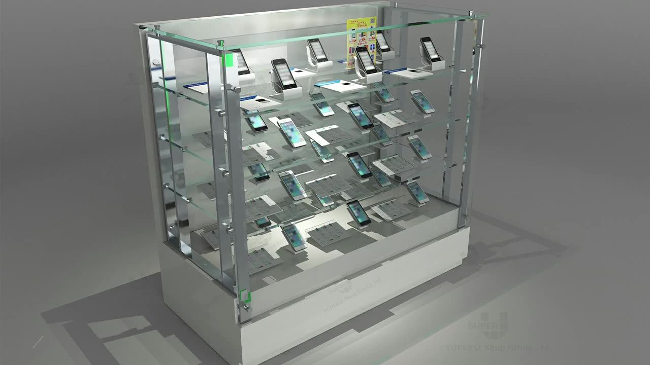 Modern Cell Phone Display Glass Cabinet Mobile Phone Counter Display ...
