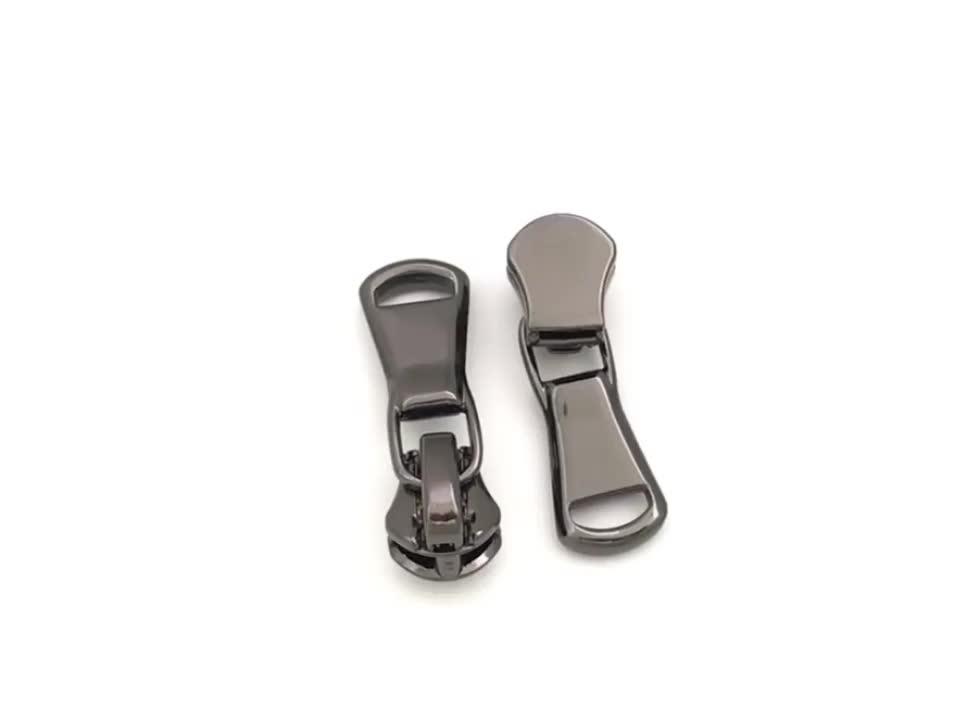 Custom Gunmetal Color Zipper Puller Metal Zip Slider For Bag - Buy Zip ...