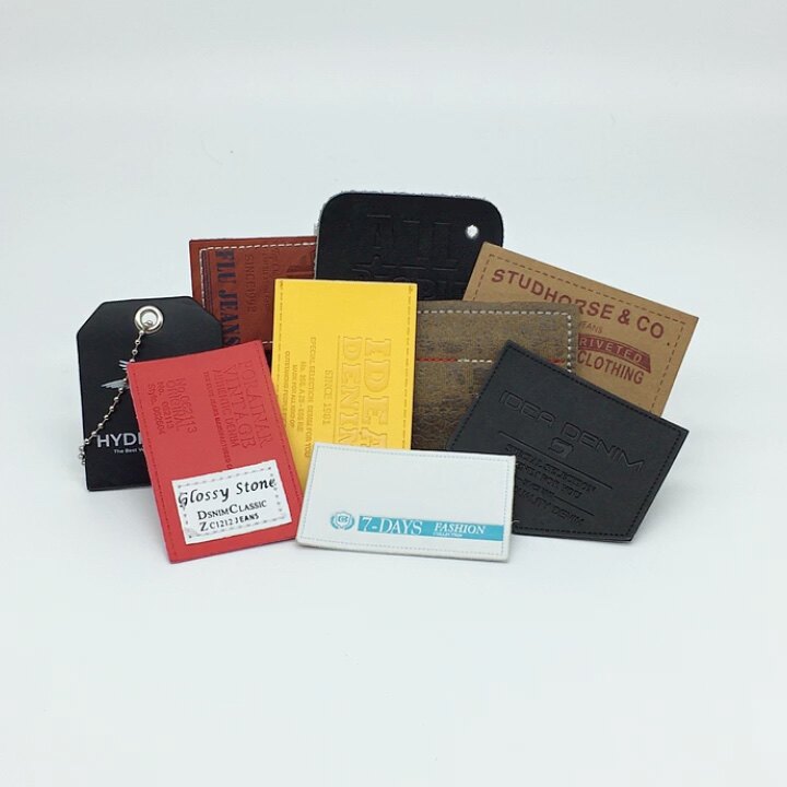 Heat Press Custom Logo Embossed Genuine Pu Label Leather Patches For ...