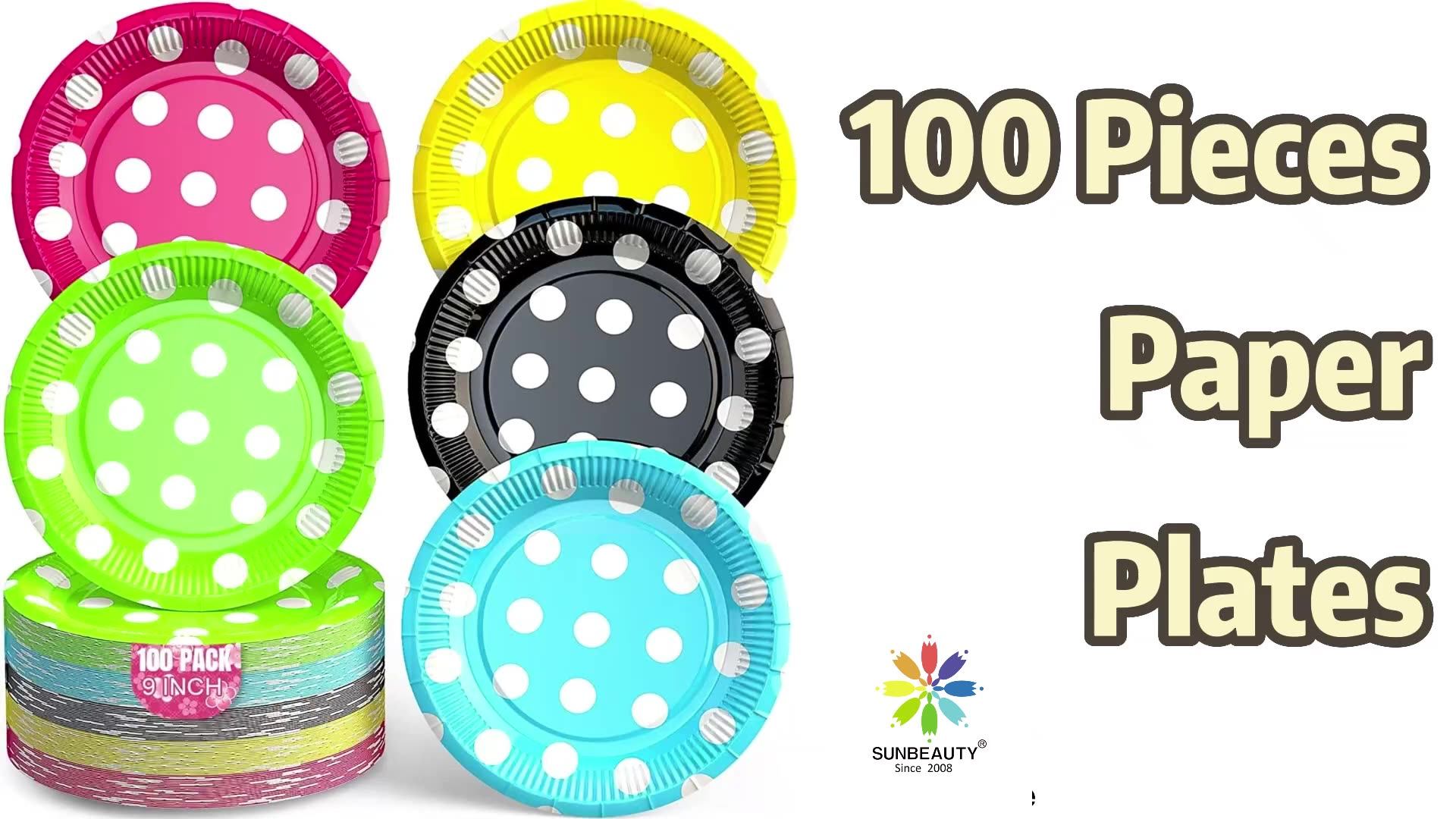 Wholesale Colorful Party Paper Plate Disposable Cake Plate Birthday ...