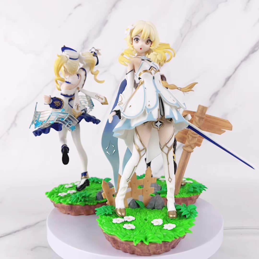Genshin Impact Travelers Figurine Game Girl Barbara Lumine Aether ...