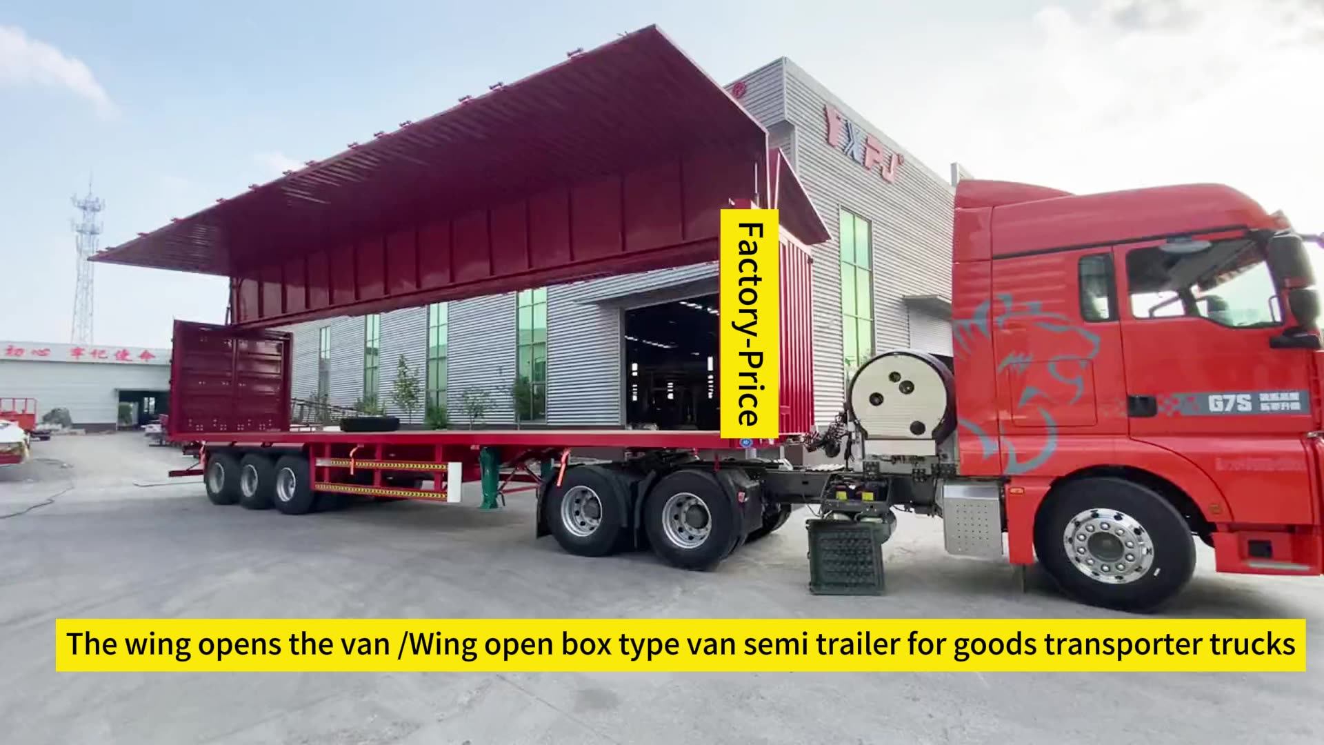 2023 New Model Transport Loading Wing Van Semi Trailer Box Cargo Wing ...