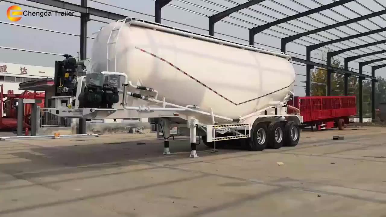 40cbm Wheat Flour 3 Axle Truck Trailer/bulk Powder And Particle Tank ...