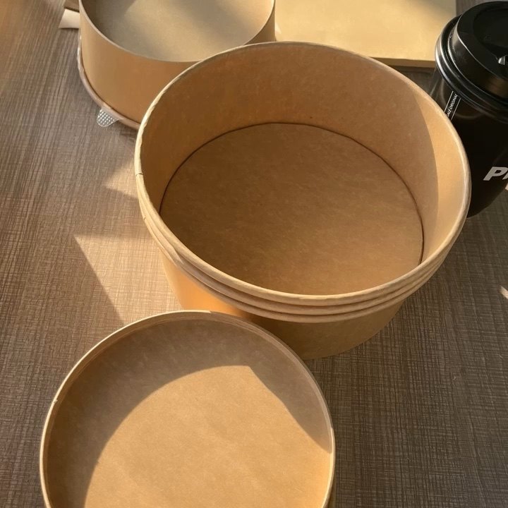 Microwave Heating Lunch Box Spot Disposable Lunch Box Kraft Paper ...