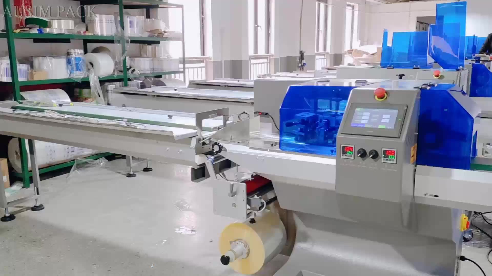 Multi-functional Flow Pack Wrapper For Bread Snacks Popcorn Peanuts ...