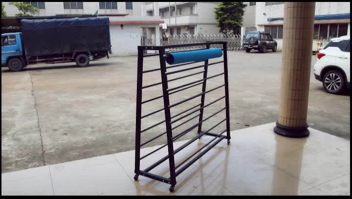 Store Commercial Free Standing Hanging Rug Carpet Rolling Display Rack ...