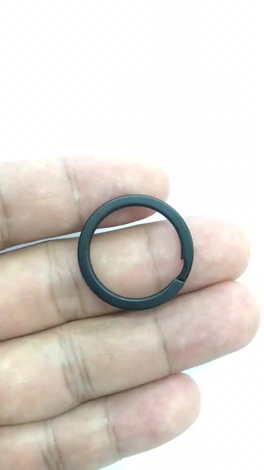25mm 28mm 30mm 32mm Black Metal Flat Split Rings Key Chain Rings 1'' O ...