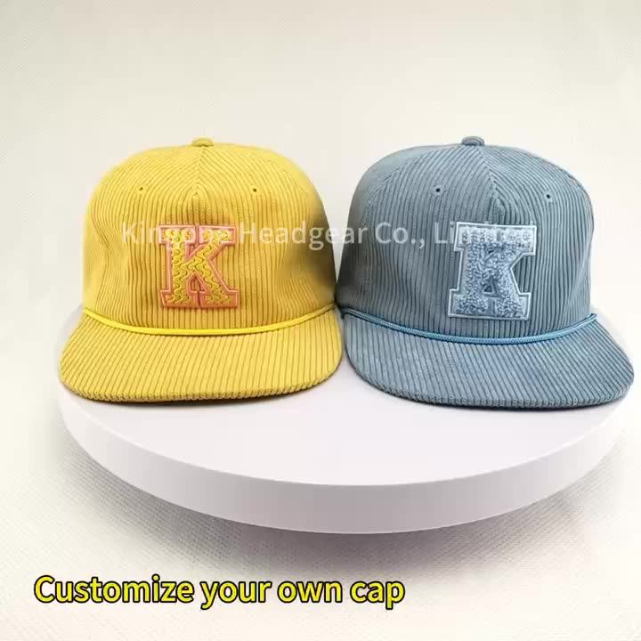 Custom 3d Embroidered Vintage Snap Back Cap 5 Panel With String ...
