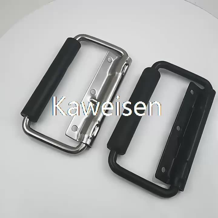Rubber Grip Toolbox Cabinet Steel Spring Folding Lifting Handle Travel ...