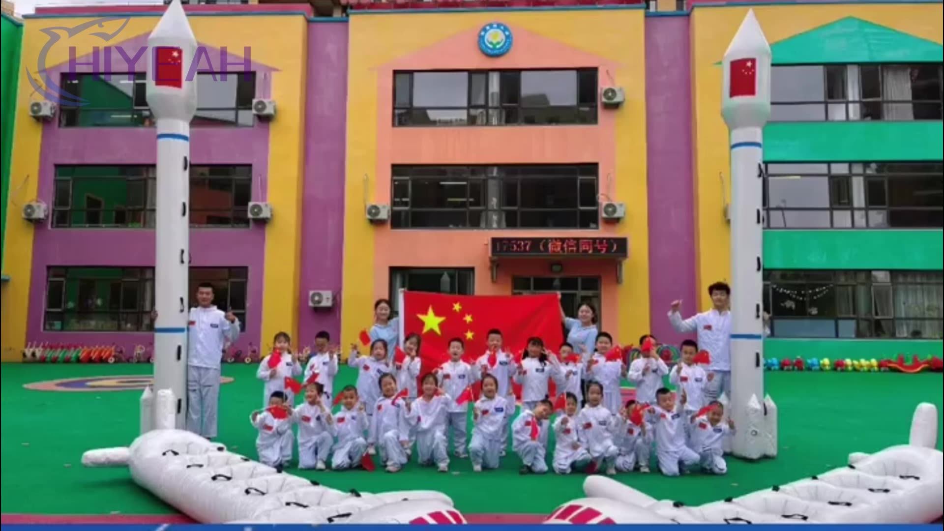 Inflatable Team Building Race Game Inflatable Airplane / Ride Jumping ...