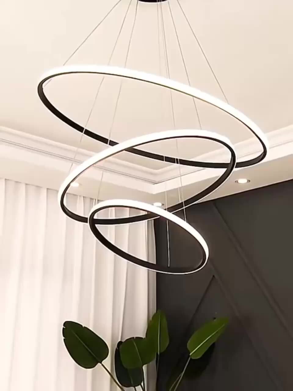 Modern Style Led Ceiling Light Circle Hanging Pendant Ring Lamps ...