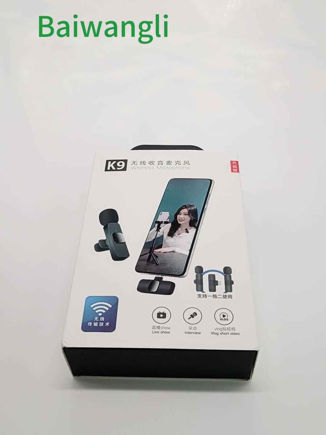 Bulk K9 2.4g 2in1 Wireless Mic Clip Microphone Conference Live Lavalier ...