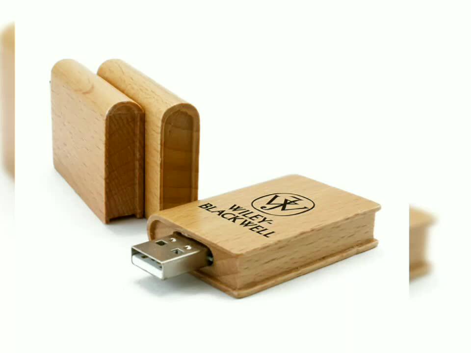 Book Shape Usb Stick Flash Drive 1gb 2gb 4gb 8gb Custom Logo Wooden ...