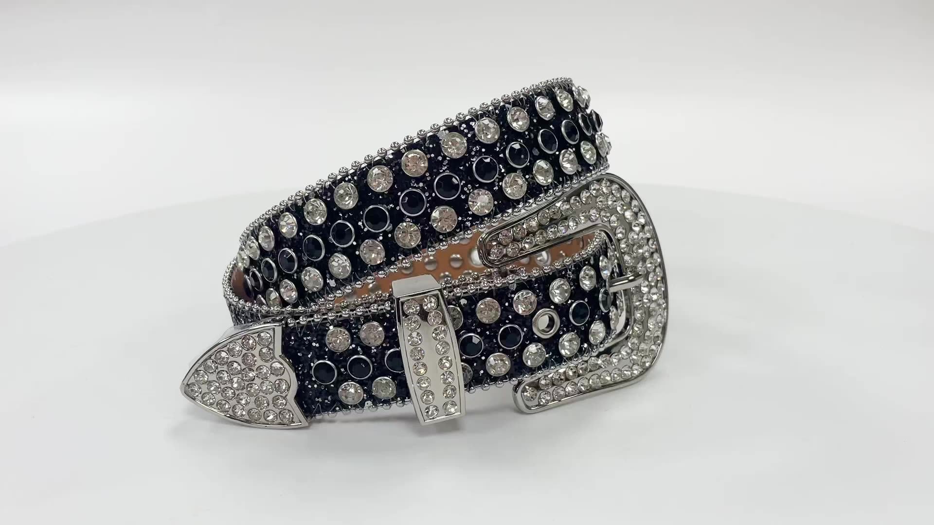 New Trend Bling Bling Rhinestone Belt Men Women Western Cowboy Crystal ...