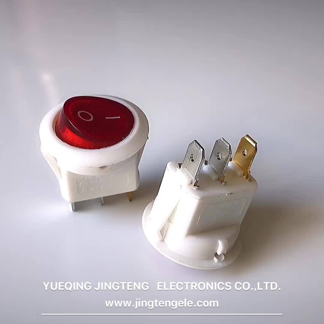 White Round Kcd2 T85 (t120 55) Waterproof Rocker Switch With Red Button ...