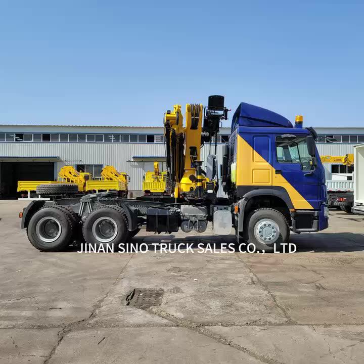 10 Wheels Tractor Head Truck Mounted 16.5t 4 Section Knuckle Boom Crane ...