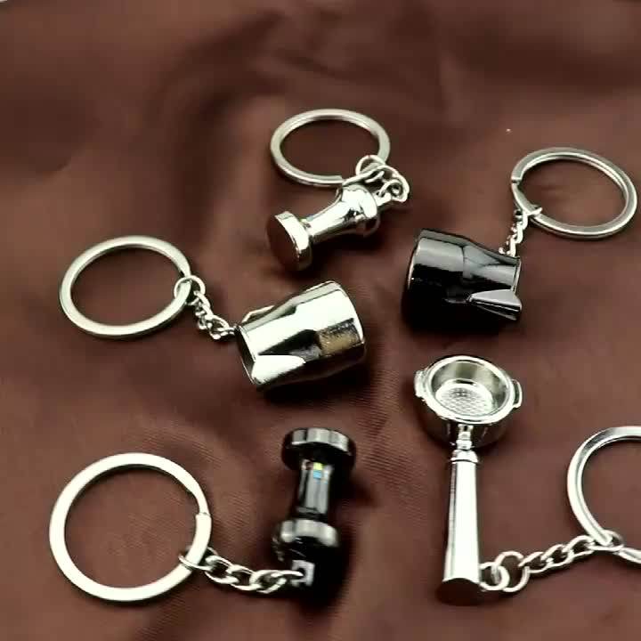 Mini Coffee Cup Keyring Metal Cafe Gift For Coffee Lovers Coffee Bean ...