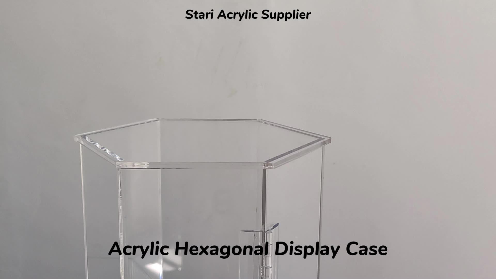 Rotating Acrylic Hexagon Locking Display Case Spinning Hexagonal ...