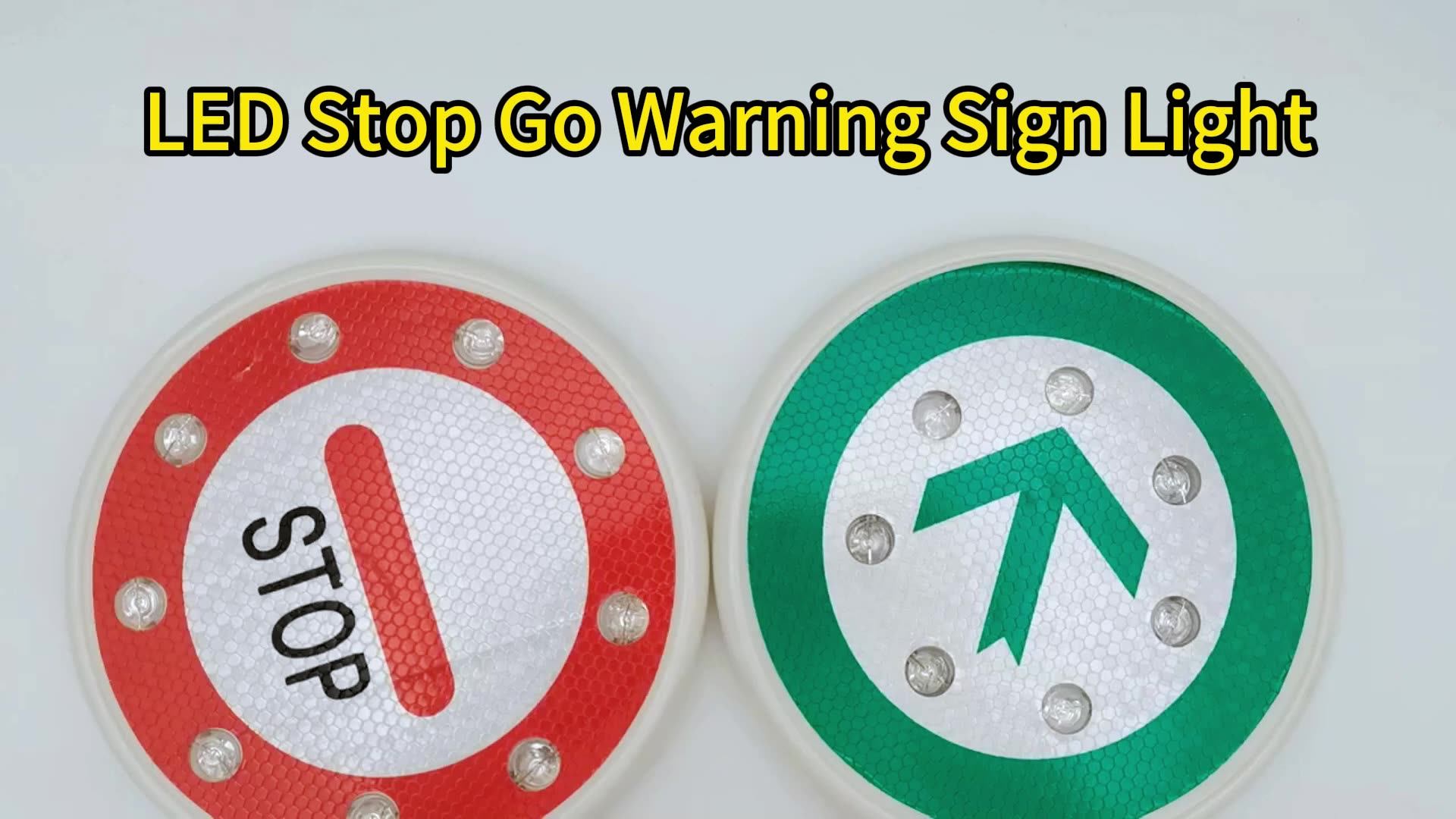 Red Green Go Stop Command Roadway Safety Warning Light Handheld Sign ...