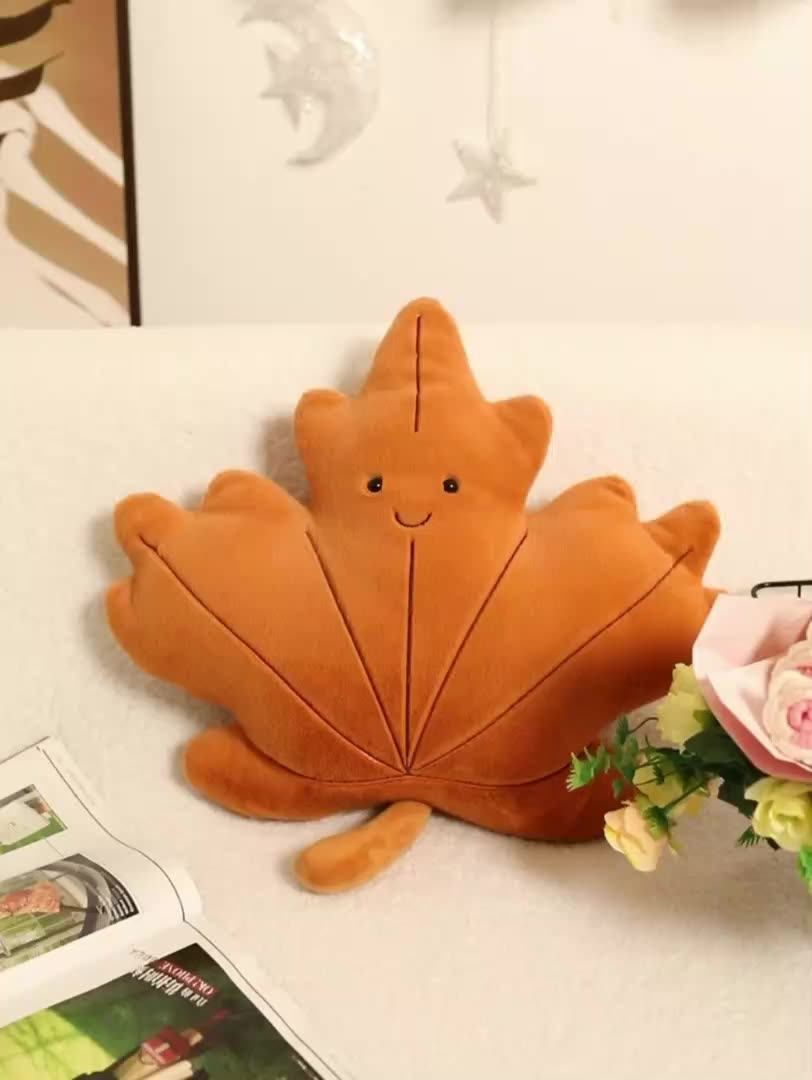 New 3d Cute Cartoon Custom Leaves Leaf Plush Pillow Toys Christmas Home ...