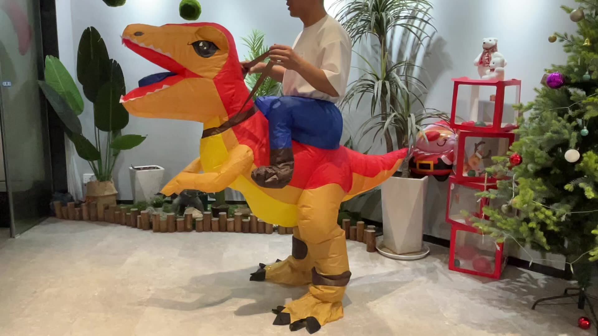 Huayu New T-rex Dinosaur Inflatable Suit Mascot Halloween Inflatable ...