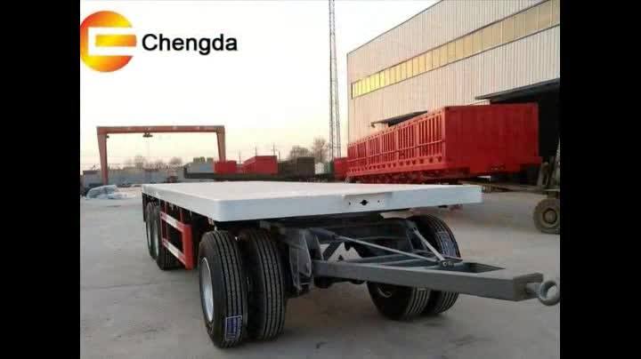 China Made 50ton 40ft 45ft Drawbar Full Trailer 3 Axle Turntable ...