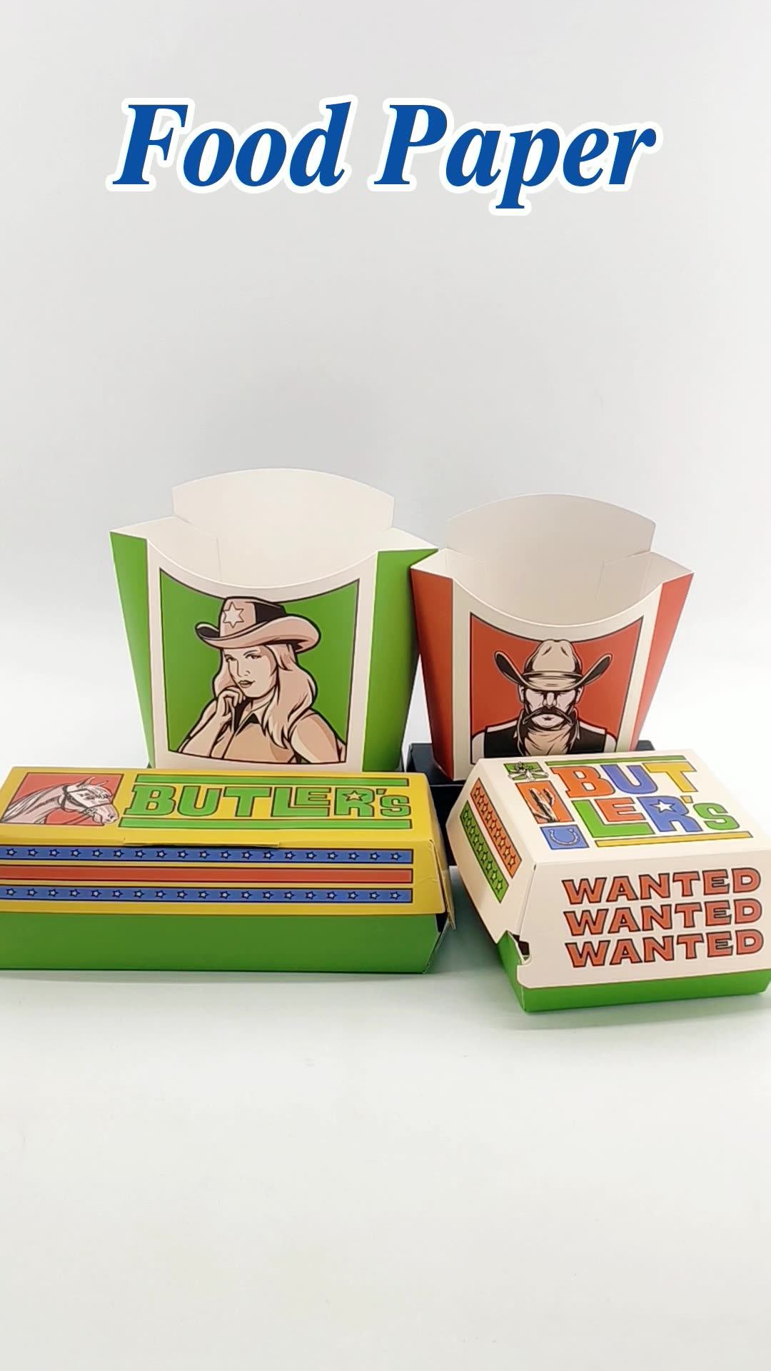 Custom Printed Kids Snacks Set Hamburger Burger Fast Food Paper ...