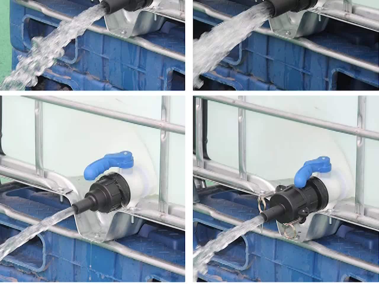 Plastic Quick Connector Dn50 2 Inch Female Outlet To 1/2" 3/4" 1" Bsp ...