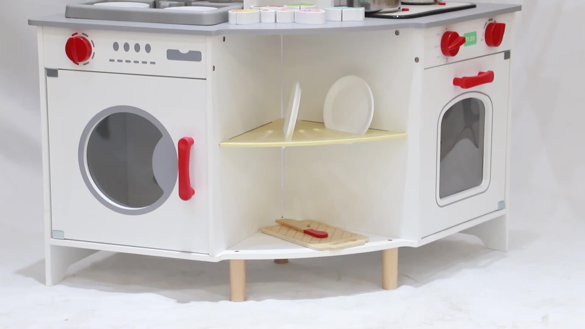 Wooden Kids Corner Kitchen Sound And Light Kitchen Toys With Water ...