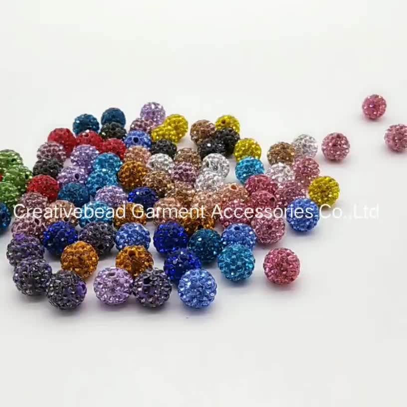 High Quality Full Rhinestone Bead With Half Hole In 10mm Round Polymer ...