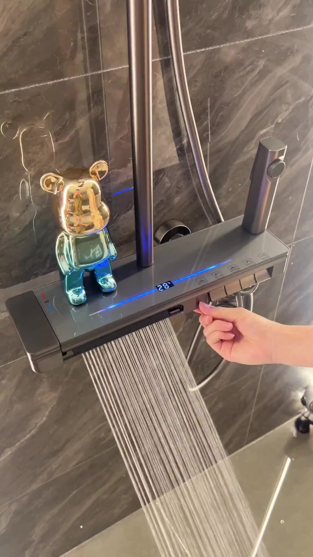 Brass Wall Mounted Shower Digital Atmosphere Light Piano Digital ...