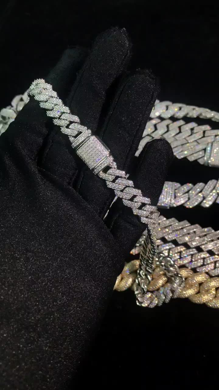 Custom Pass Diamond Tester Hip Hop 925 Iced Out Cuban Chain Necklace ...