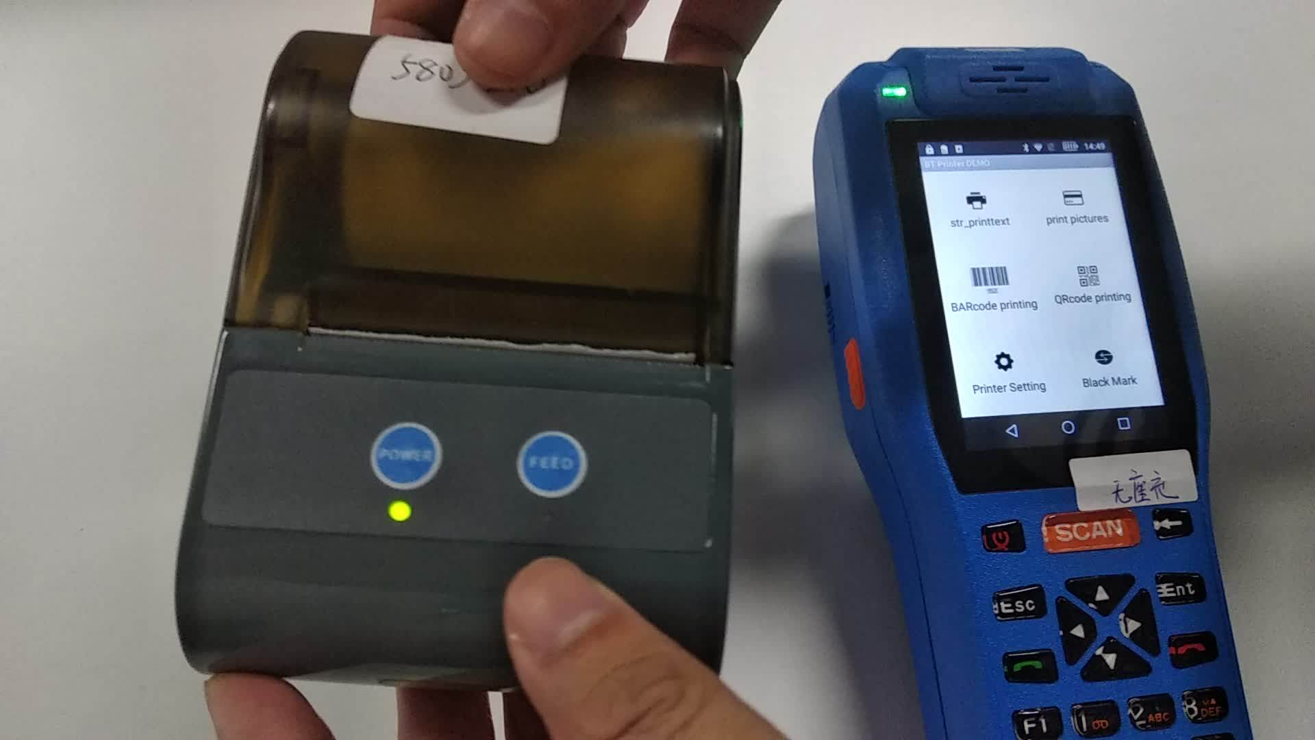 Qs5803 Portable Rs232 Mobile Pos Printer Thermal Blue Tooth Sticker ...