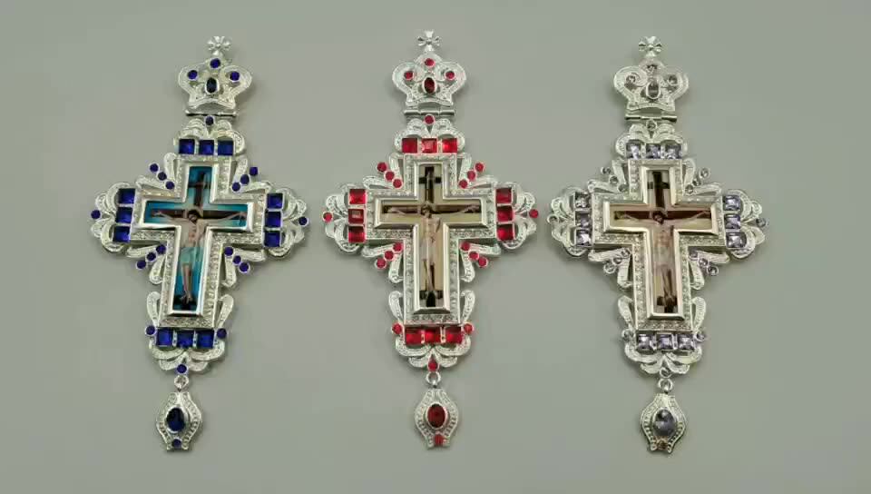 Factory Selling Christian Multi Layer Diamond Silver Alloy Large ...