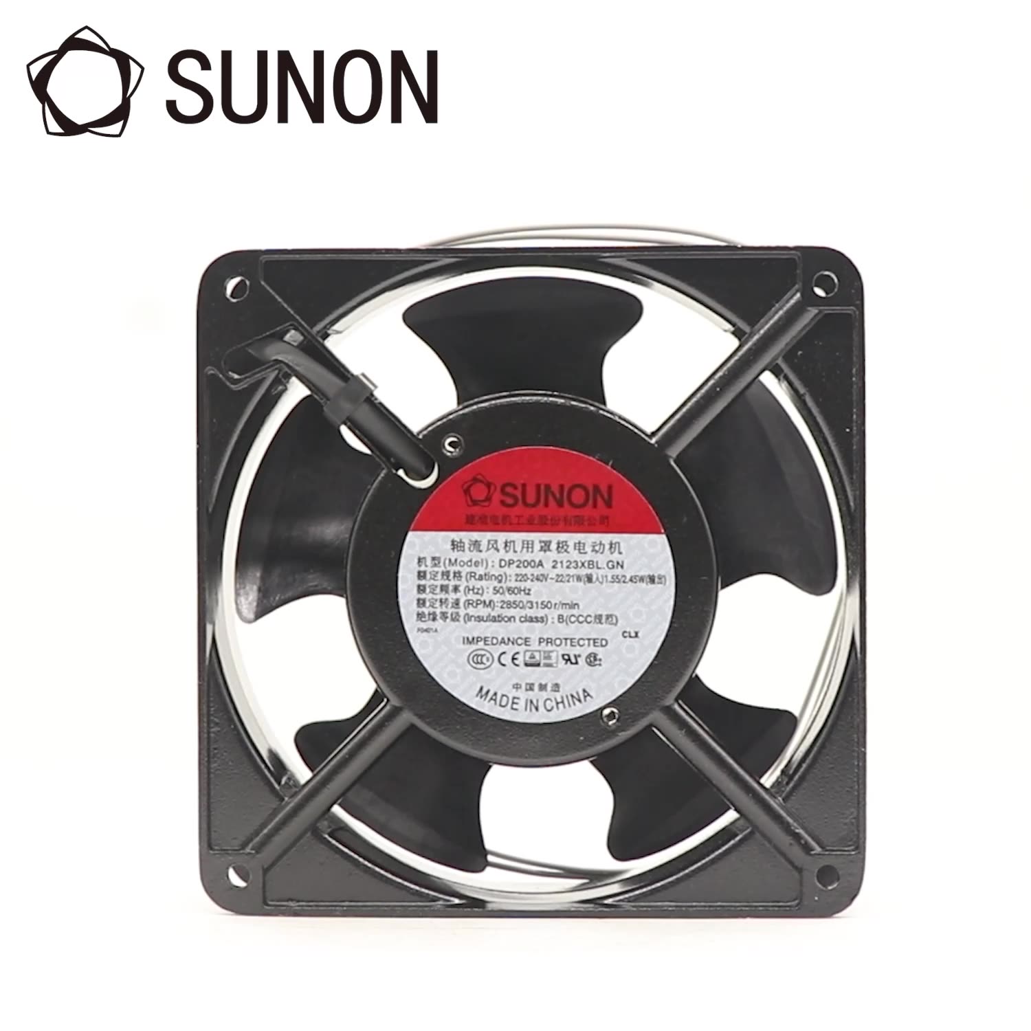 SUNON DP200A P/N 2123XBL 220V AC 120X120X38mm 12038 12cm 22W 2800RPM 117CFM Ball Bearing Cabinet ...