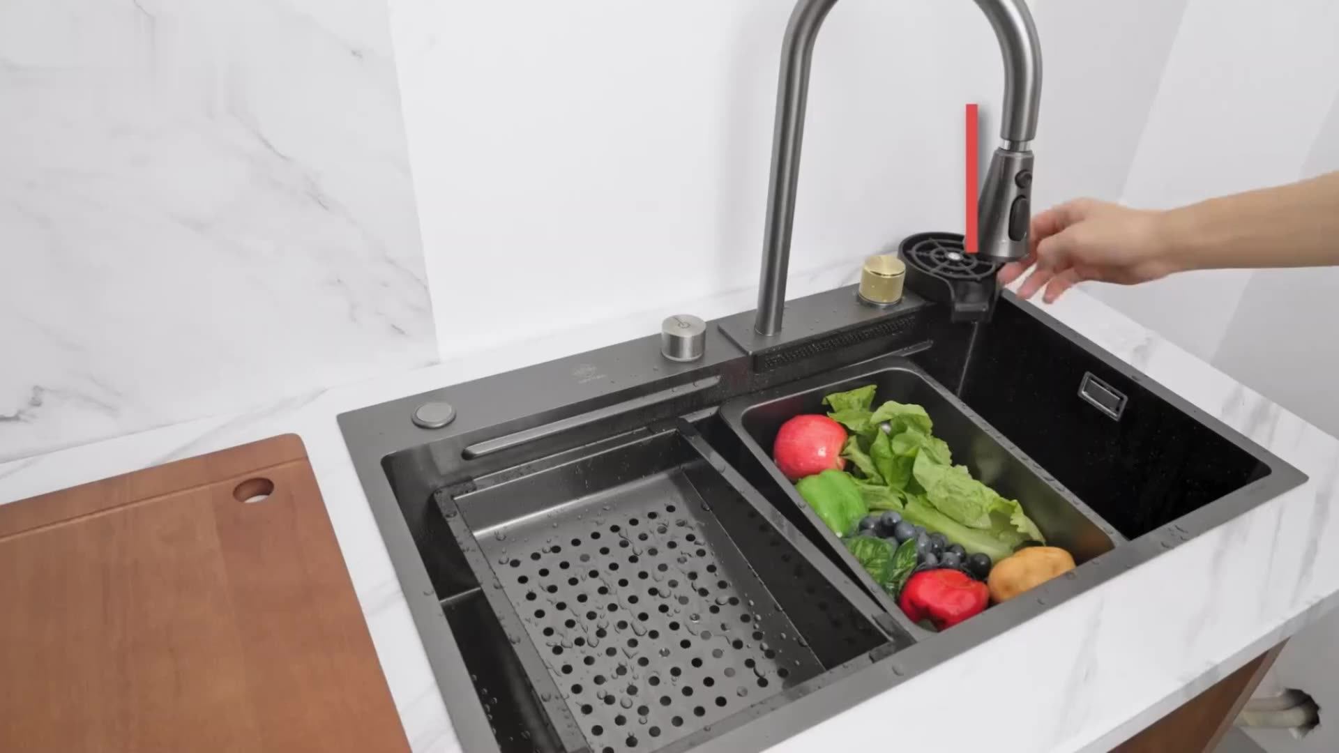 2024 New Trend Tiktok Smart Kitchen Sink With Waterfall Digital Piano ...