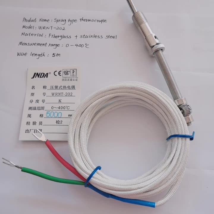 K Type Spring Temperature Sensor Thermocouple Wrnt-202 For Industrial ...