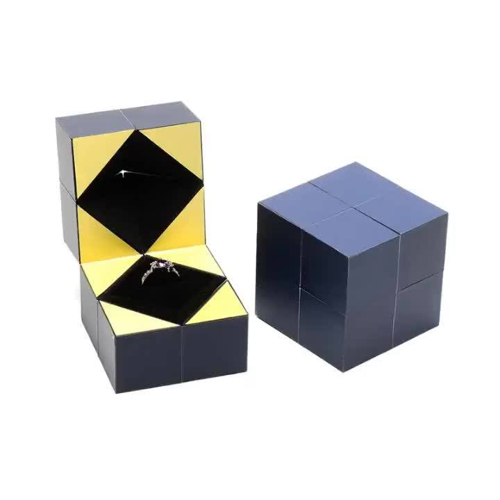 New Design Creative Cube Ring Box Magnetic Closure For Jewelry Package ...