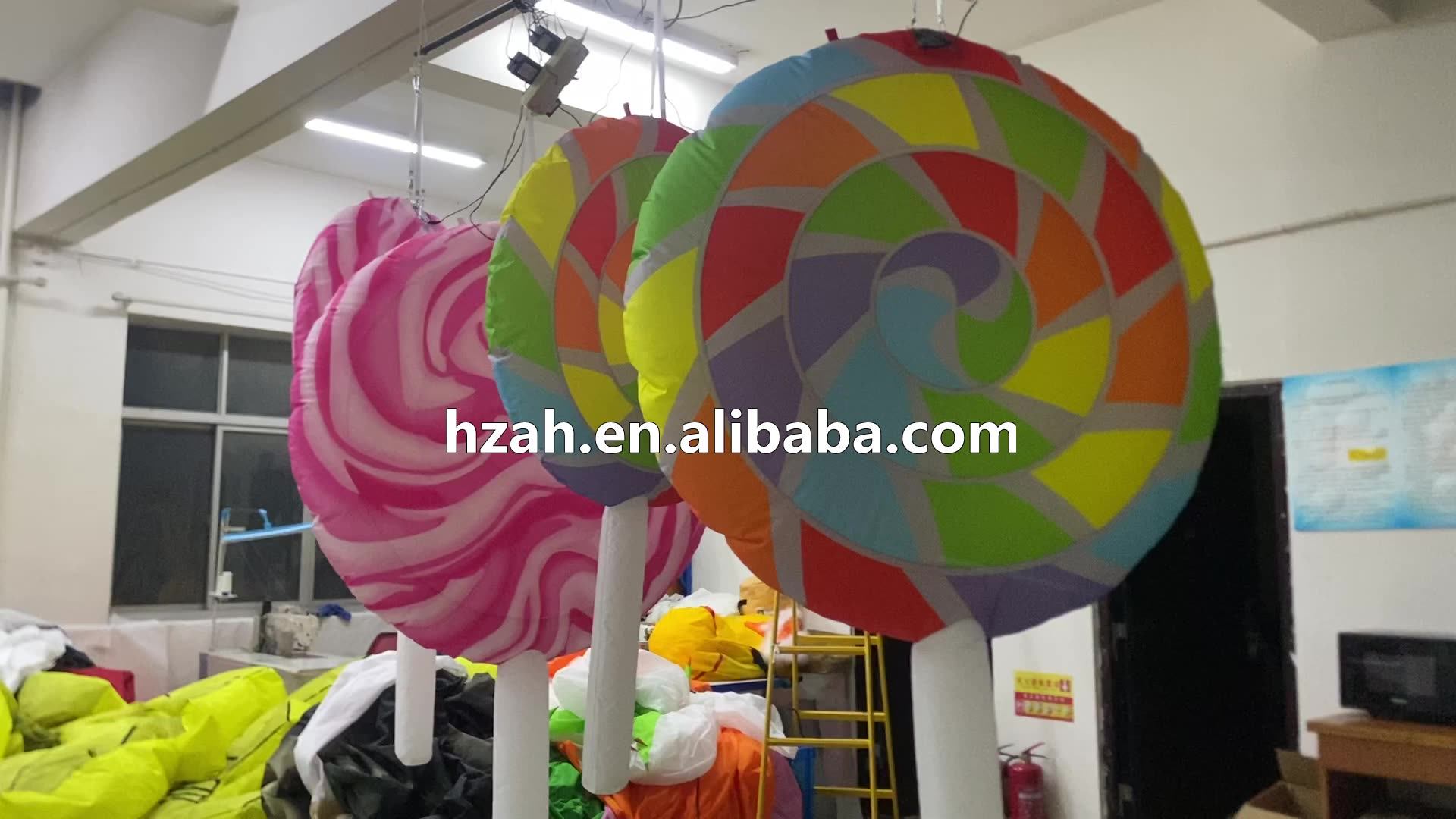 Customized Giant Sweet Inflatable Lollipop Led Light Party Ceiling ...