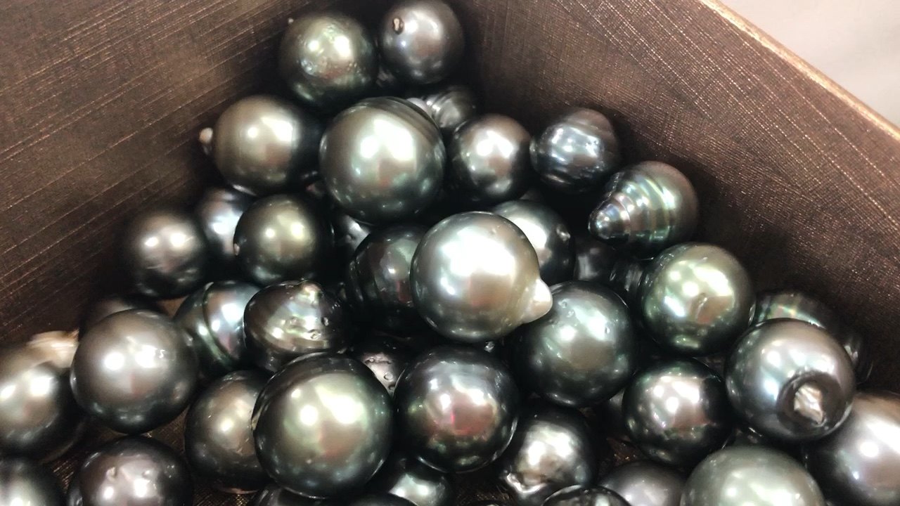 Perles D'eau De Mer Naturelles,Fil De Mer De Tahiti,Perles Noires En ...