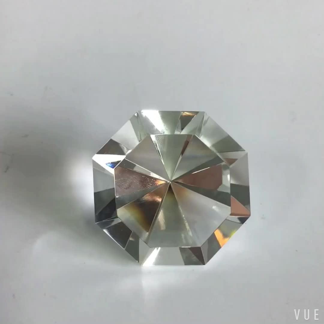 Octagon Shape Decorative Transparent K9 Crystal Glass Diamond 50mm ...