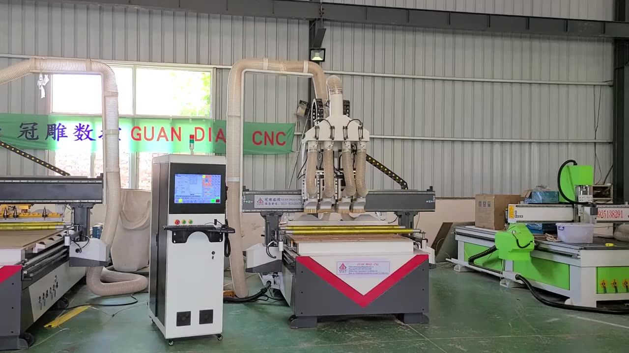 Multi Heads Four Spindle Woodworking Cnc Router Machine Kitchen Cabinet ...
