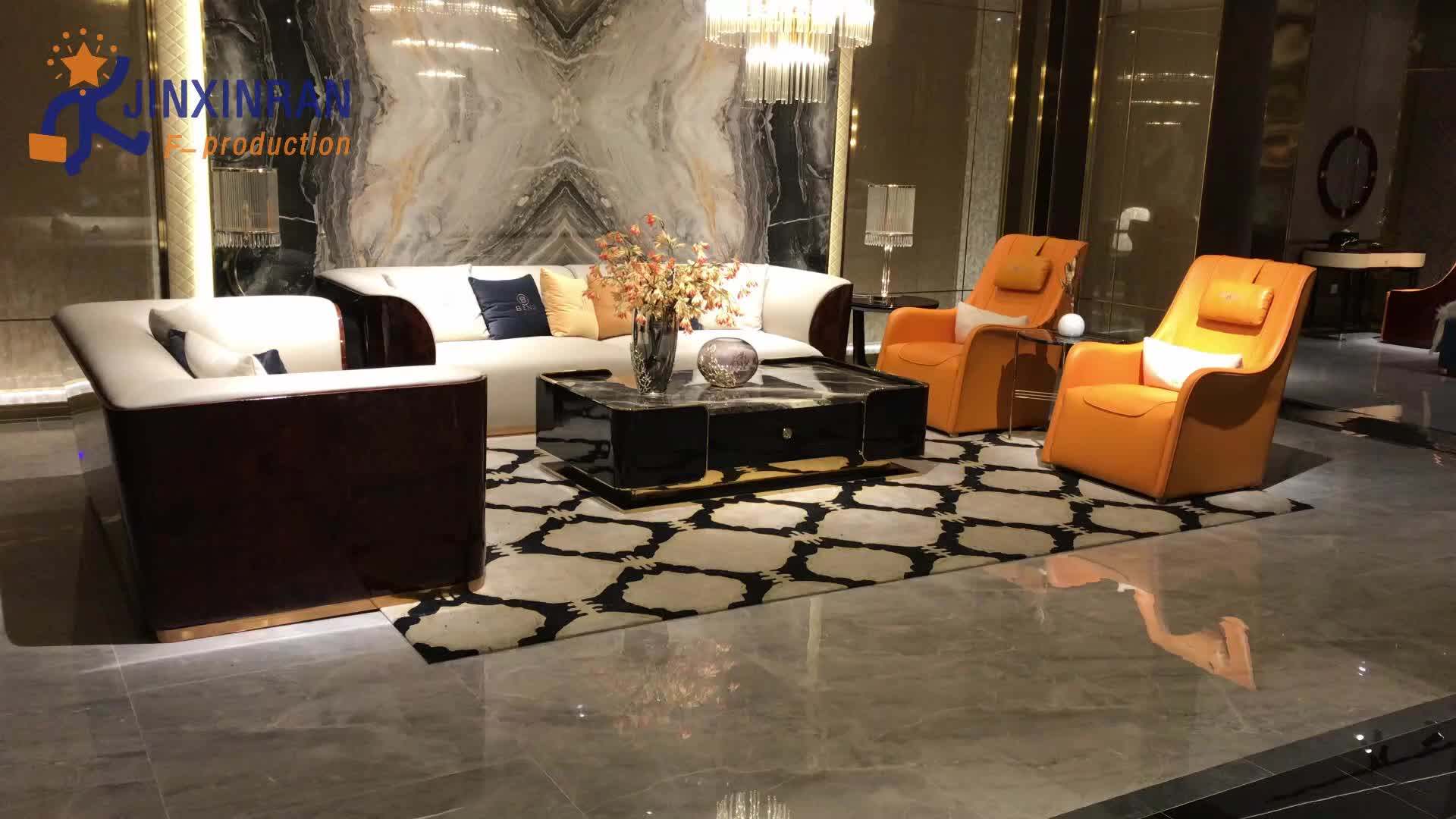 Modern Wood Frame Divan Living Room Leather White Brown Sofa Seat ...