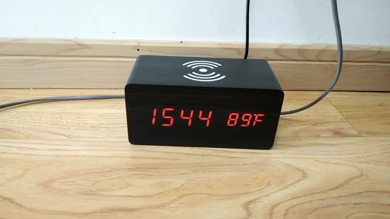 Rohs Digital Led Alarm Clock Bell With Wireless Charger And Voice ...