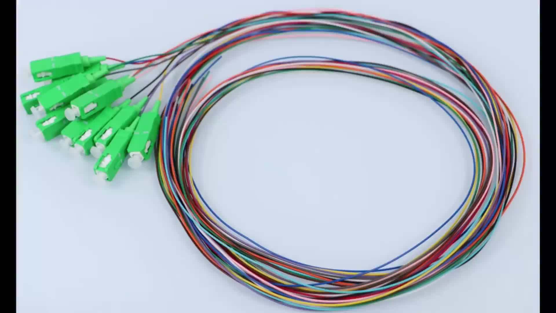 12 Color Fiber Sc Upc Apc Single Mode G652d 0.9mm Fiber Optic Pigtail ...