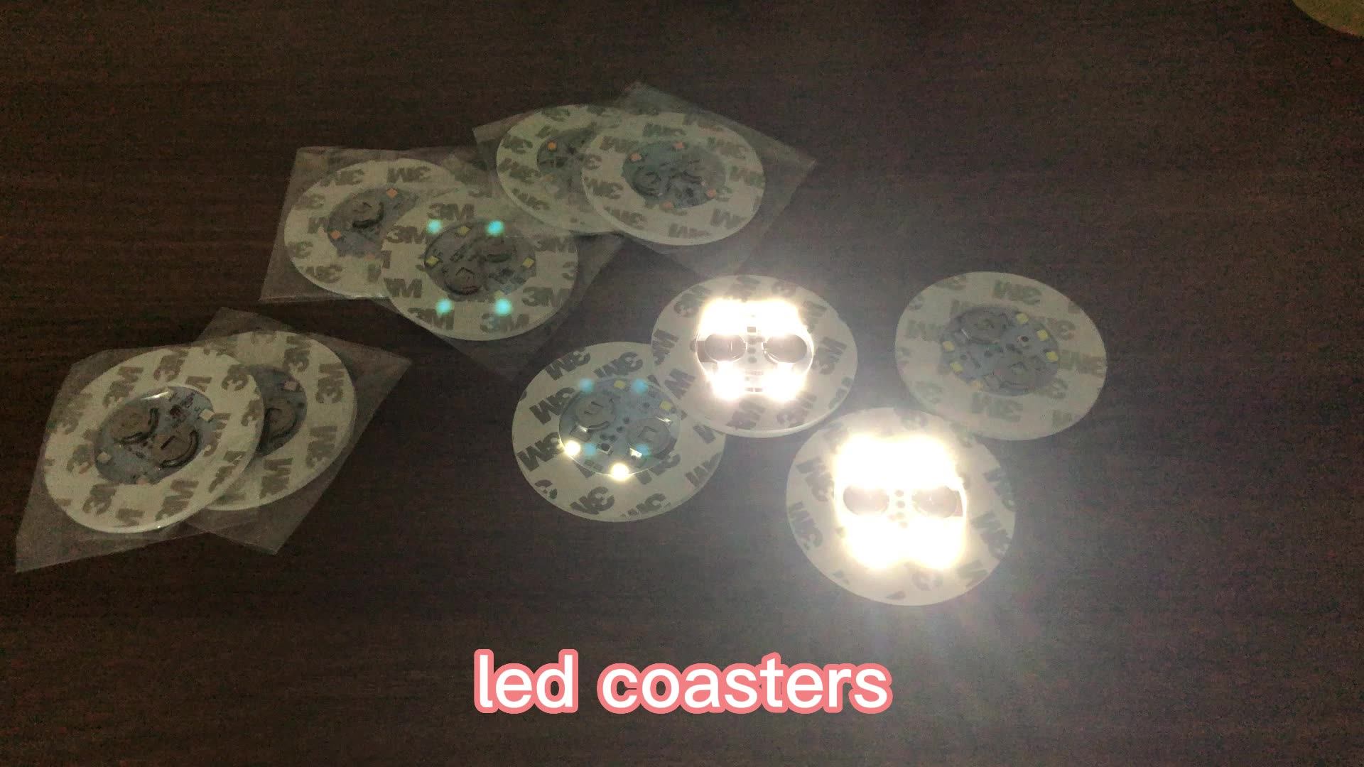 60mm Led Bottle Light 3m Sticker Led Pad Flashing Led Coaster Led ...