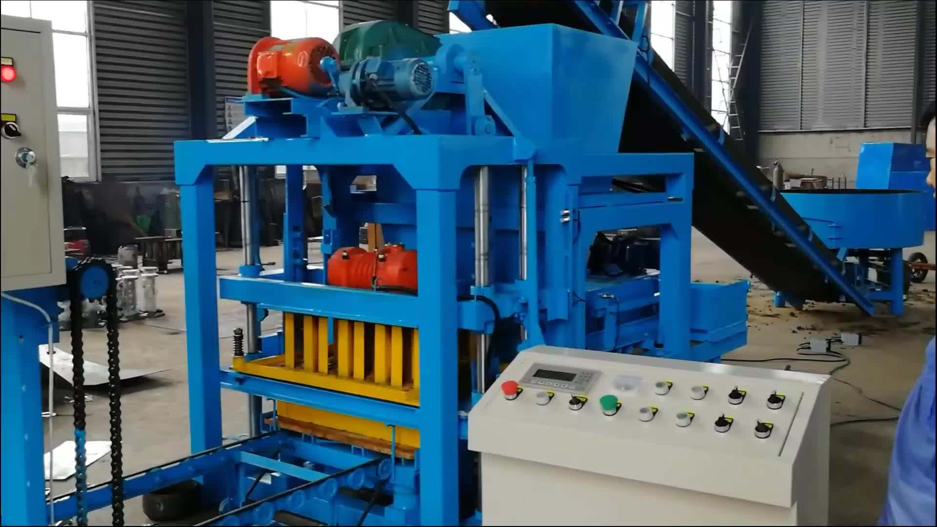 Curbstone Concrete Block Making Equipment Qtj4-25 Fly Ash Road ...